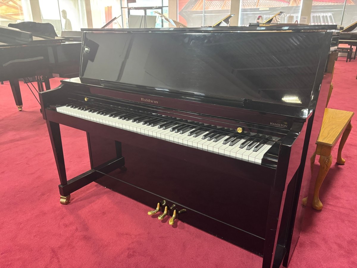 Baldwin Hamilton Studio Upright in Ebony Polish – Cunningham Piano